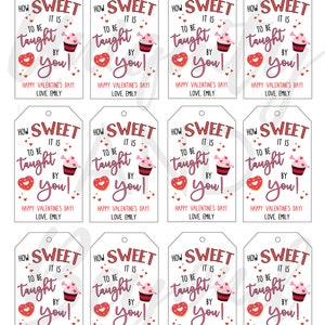 Printable Teacher Favor Tag, Valentine Teacher Tag, Valentine Party ...
