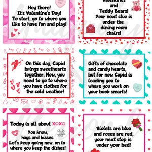 EDITABLE Valentine's Day Scavenger Hunt, Valentines Treasure Hunt ...