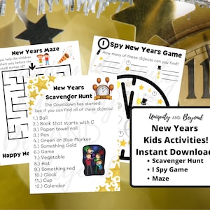 New Years Scavenger Hunt, New Years Kids Games, New Years Children ...