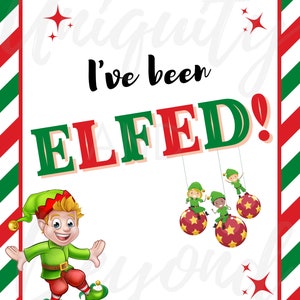 We've Been Elfed Sign, You've Been Elfed, Christmas Games for Co Worker ...