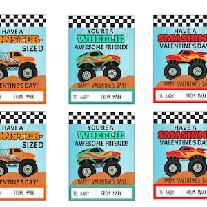 Monster Trucks Valentines, Trucks, Classroom Valentine Cards, Kids ...