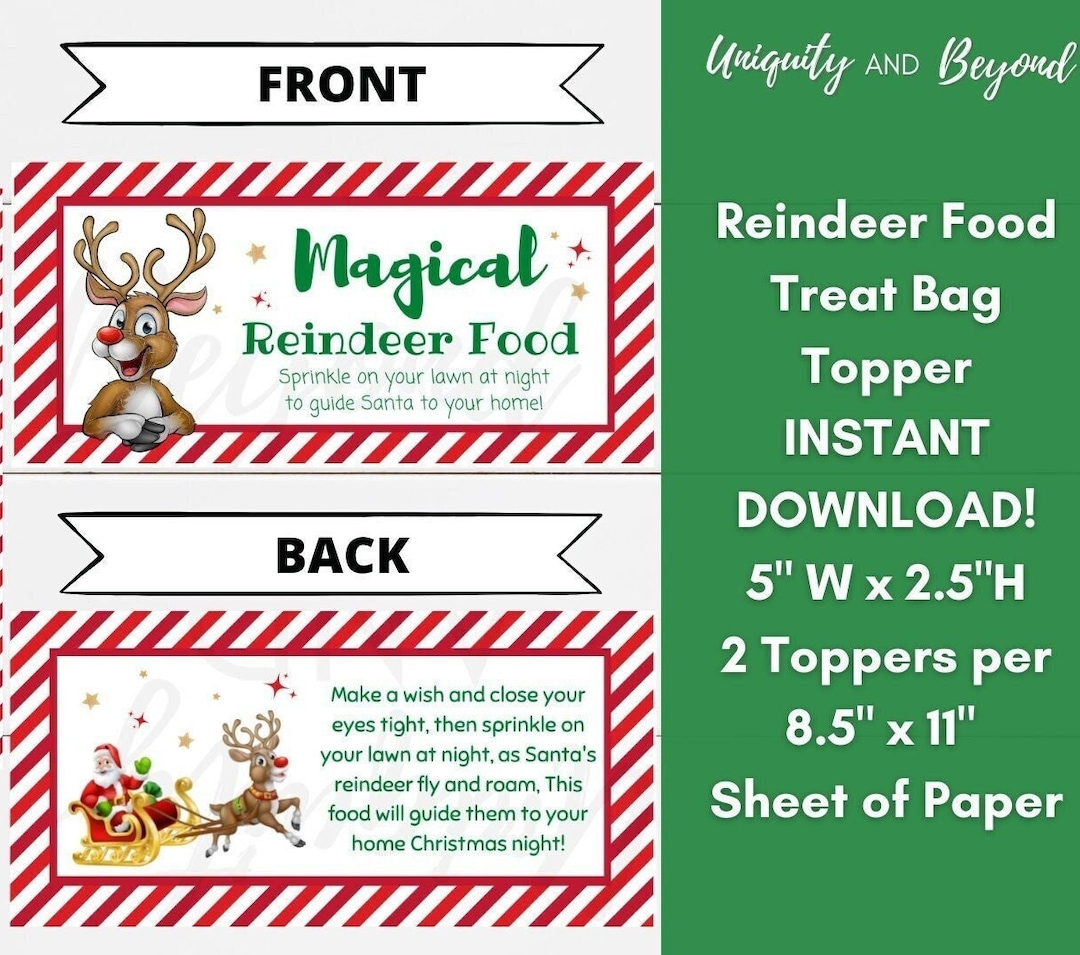 Printable Christmas Treat Bag Topper, Holiday Bag Topper, Holiday ...