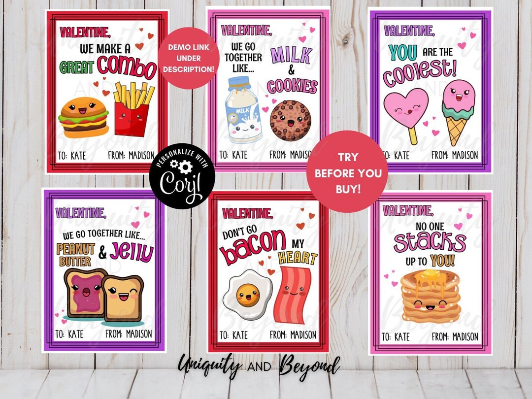 Food Valentines, Food Pun, Classroom Valentine Cards, Kids Valentines ...