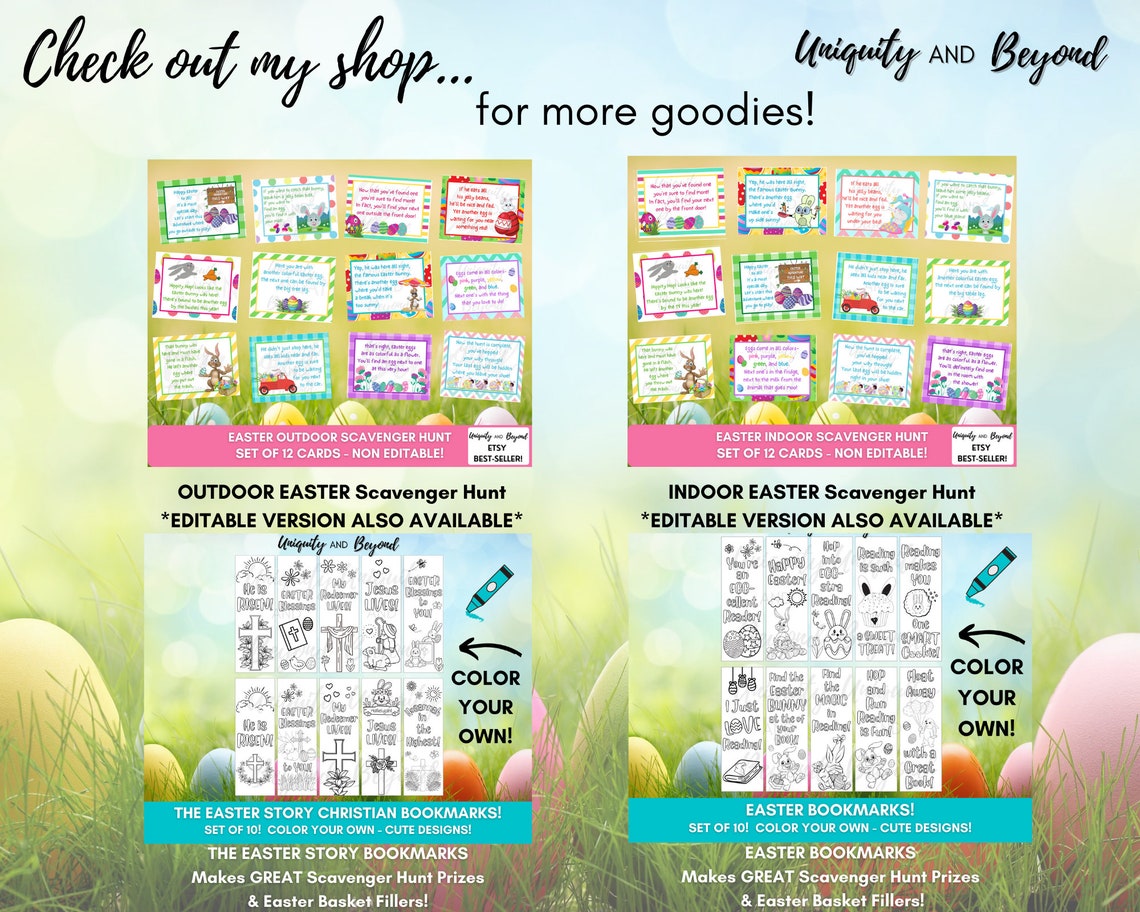 EDITABLE OUTDOOR Easter Scavenger Hunt Easter Treasure Hunt - Etsy