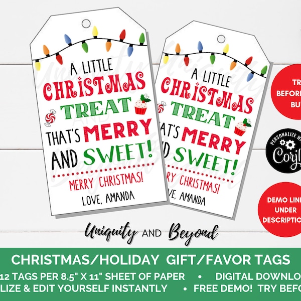 Christmas Treat Tags - Etsy
