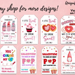 Valentine's Day Donut Tags, Donut Tags, Friends Valentine's Day Favors ...