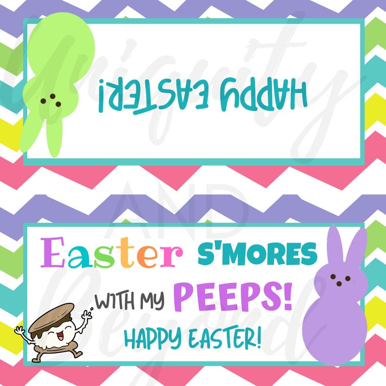 Printable Easter Treat Bag Topper Easter Bag Toppers Peeps - Etsy