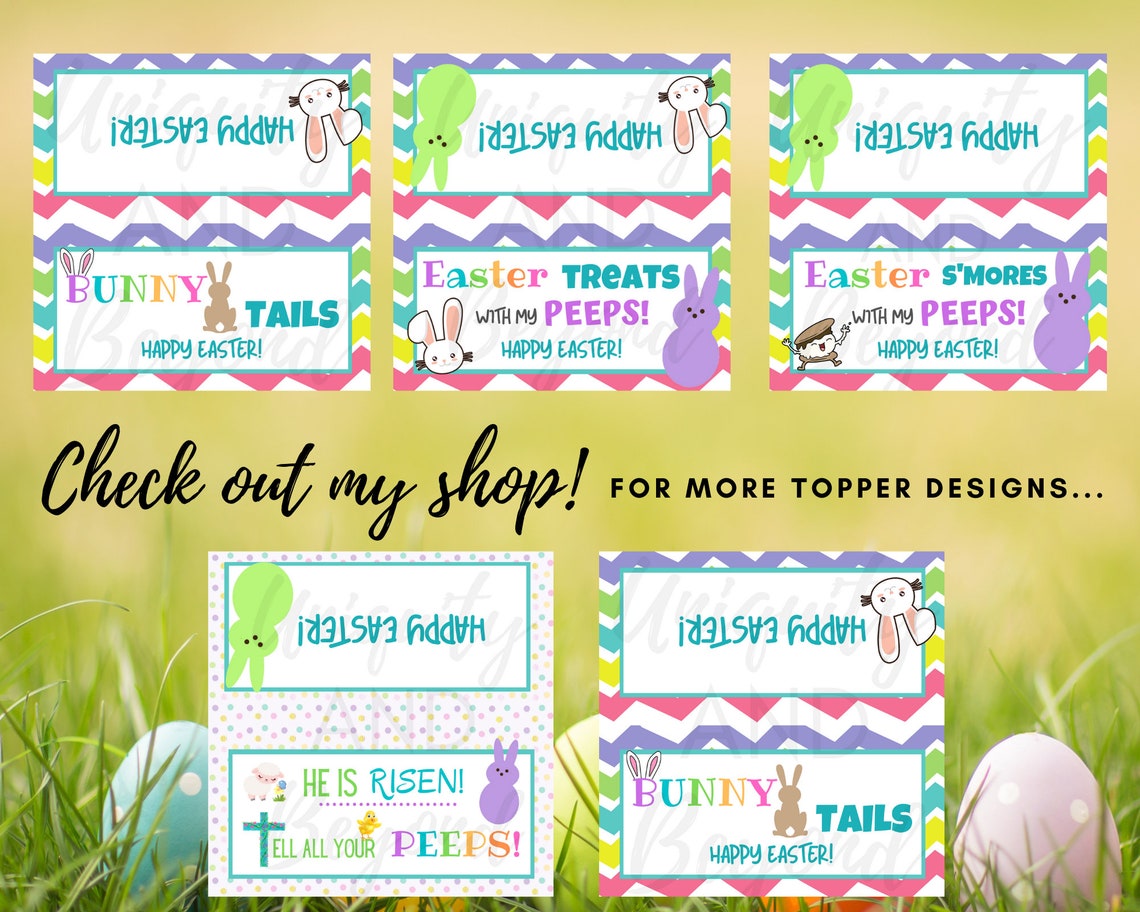 Printable Easter Treat Bag Topper Easter Bag Toppers Peeps - Etsy