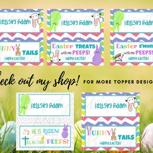 Printable Easter Treat Bag Topper, Easter Bag Toppers, Peeps Bag Topper ...