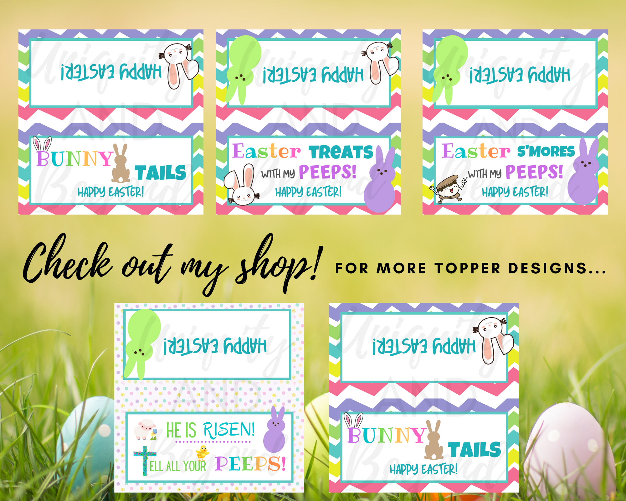 Printable Easter Treat Bag Topper Easter Bag Toppers Peeps - Etsy