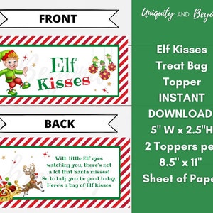 Printable Christmas Treat Bag Topper, Holiday Bag Toppers, Holiday ...