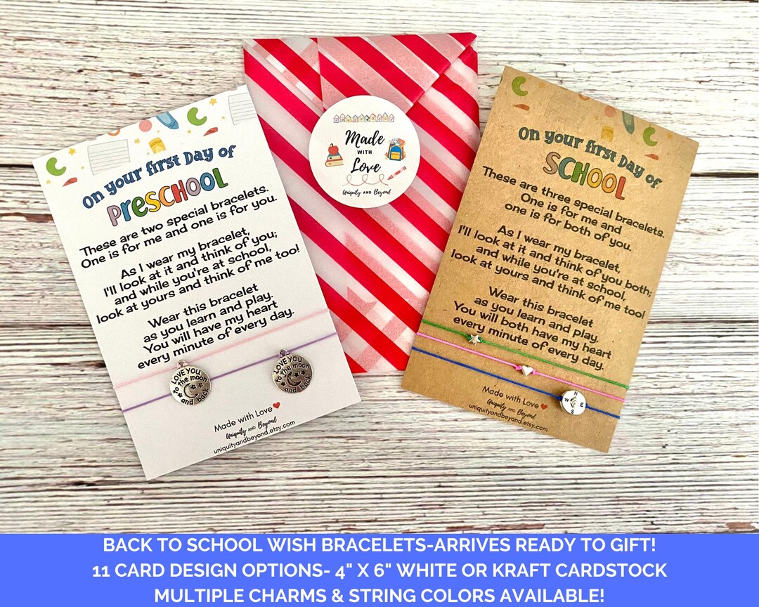 Back to School Bracelet Set, First Day of Kindergarten, Preschool ...