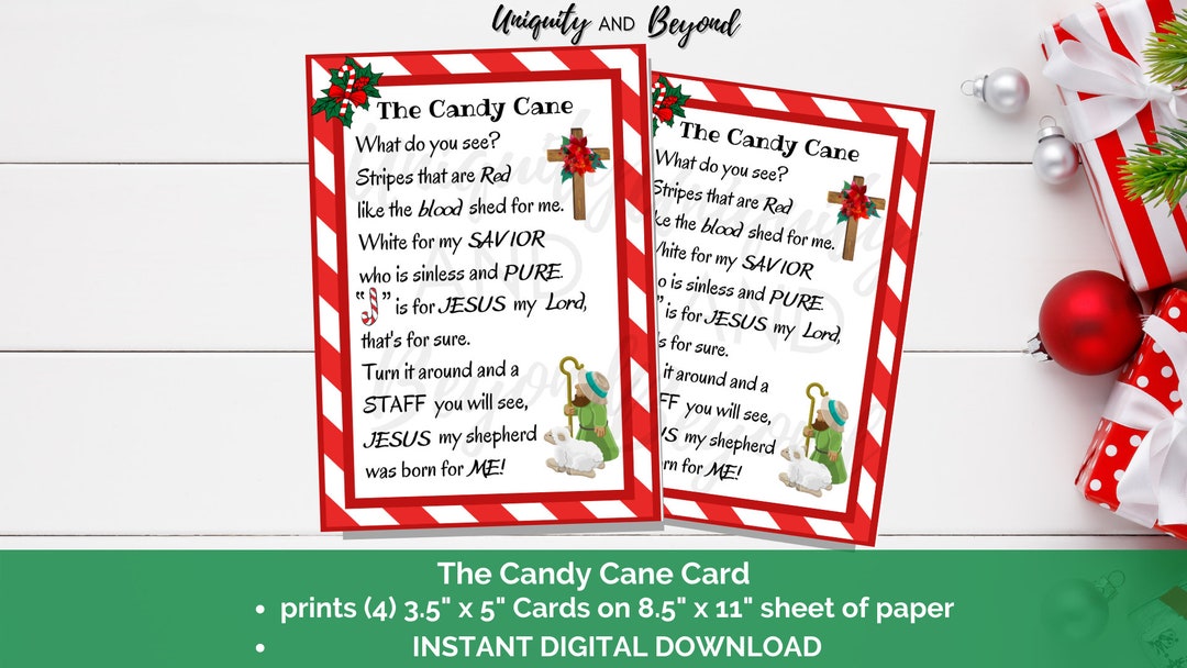 The Candy Cane Poem, Christmas Poem, the Bible Story, Christmas Poem ...