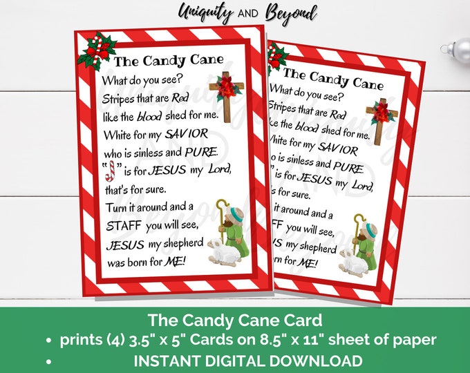 The Candy Cane Poem, Christmas Poem, the Bible Story, Christmas Poem ...