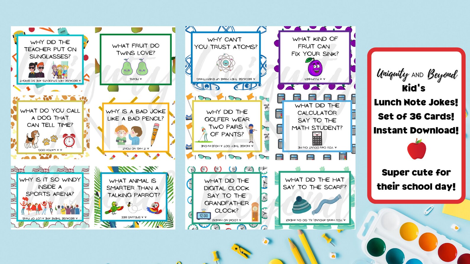 Kids Lunch Note Jokes Printable Lunch Note Jokes Lunch Joke | Etsy