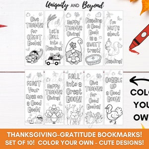 Thanksgiving Bookmarks, Kids Gratitude Bookmarks, Scavenger Hunt Prizes ...