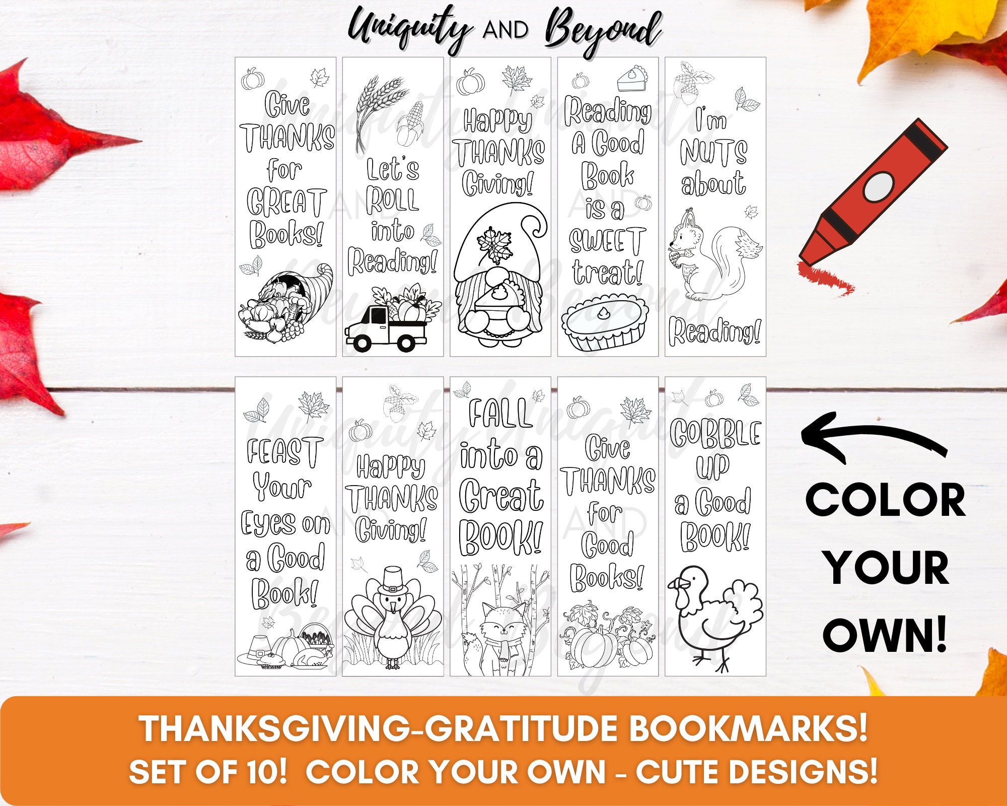 Thanksgiving Bookmarks Kids Gratitude Bookmarks Scavenger - Etsy