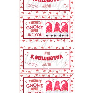 Printable Valentine's Day Treat Bag Topper, There's Gnome One Like You ...
