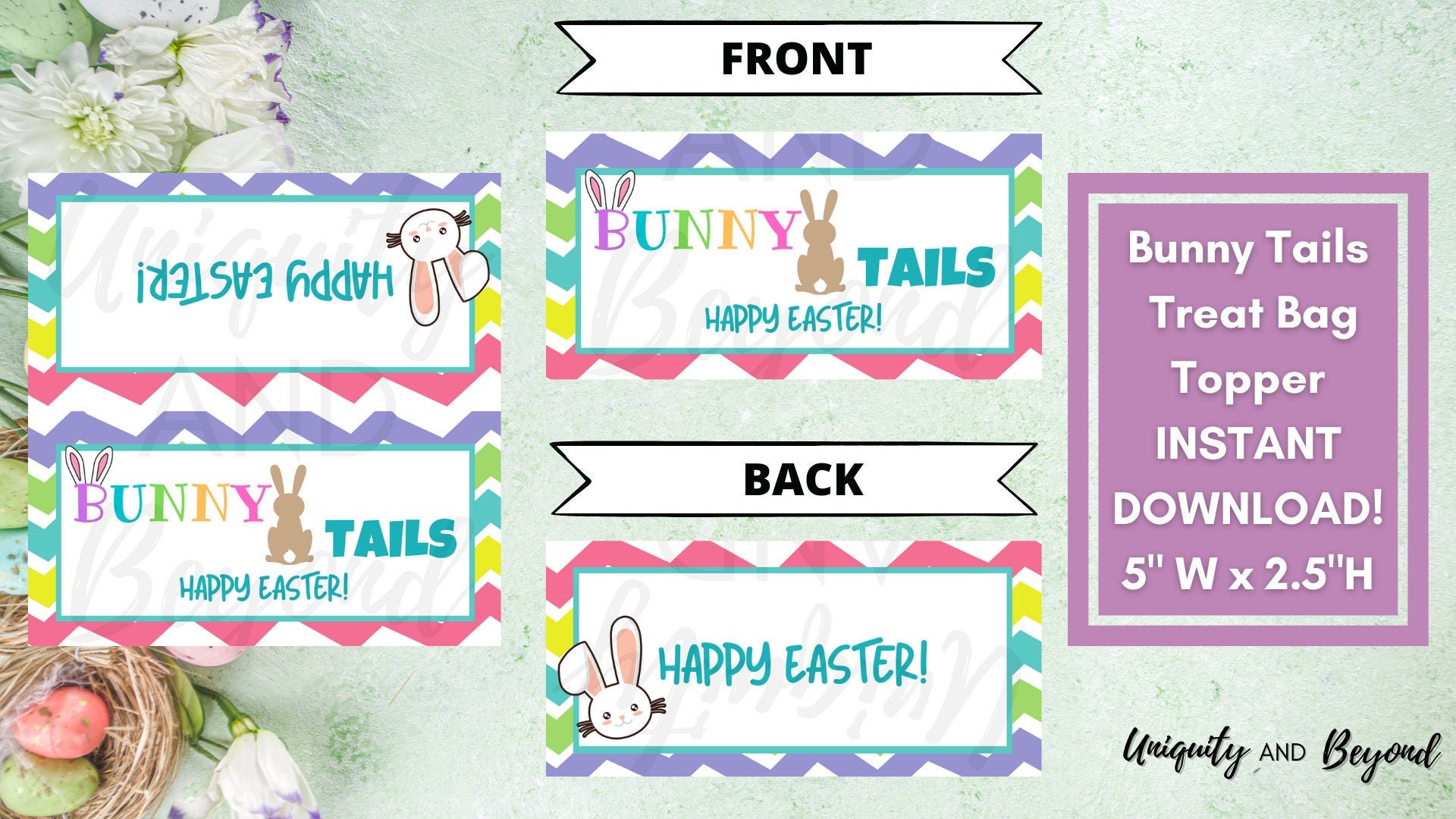 Printable Easter Treat Bag Topper Easter Bag Toppers Peeps | Etsy