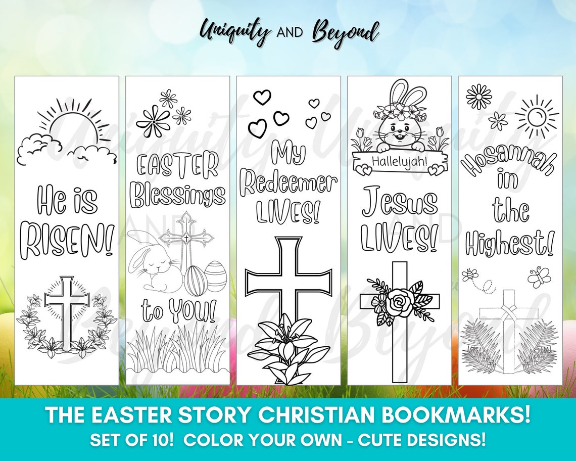 Easter Bookmarks the Easter Story He is Risen Easter Gift - Etsy