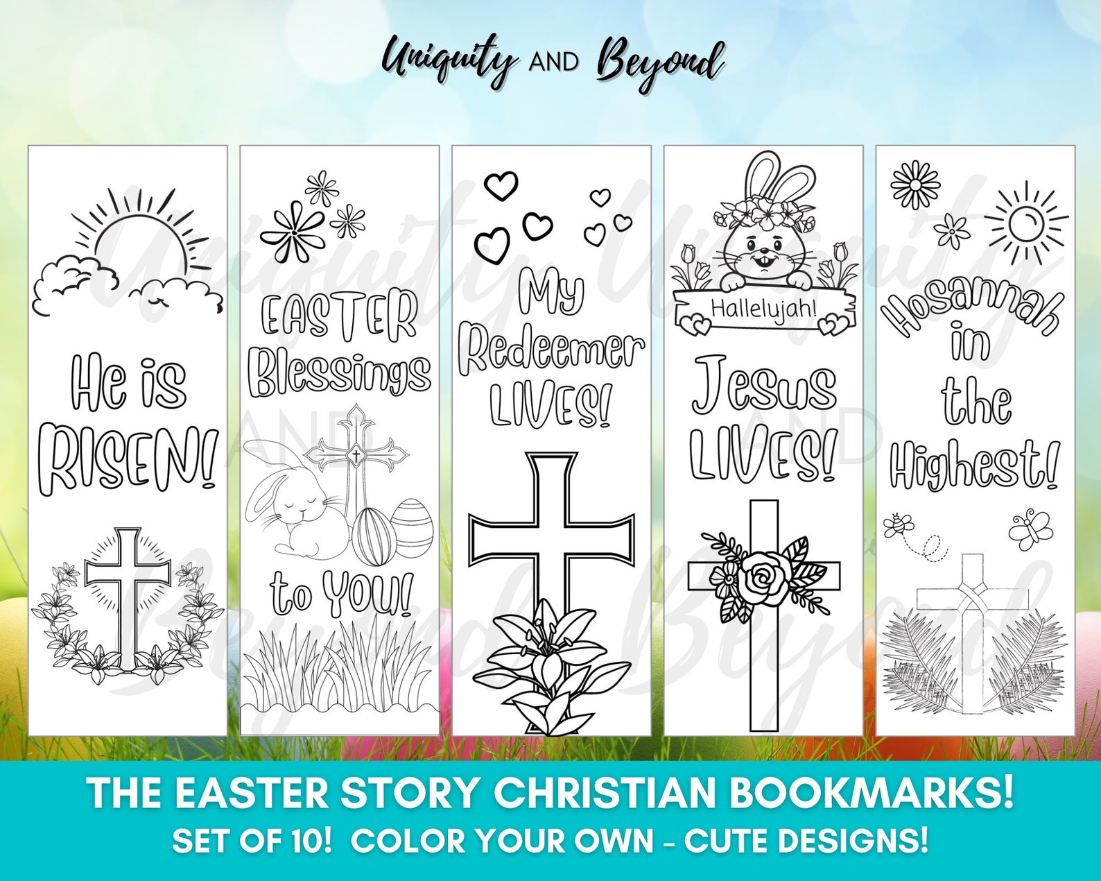 Easter Bookmarks the Easter Story He is Risen Easter Gift - Etsy