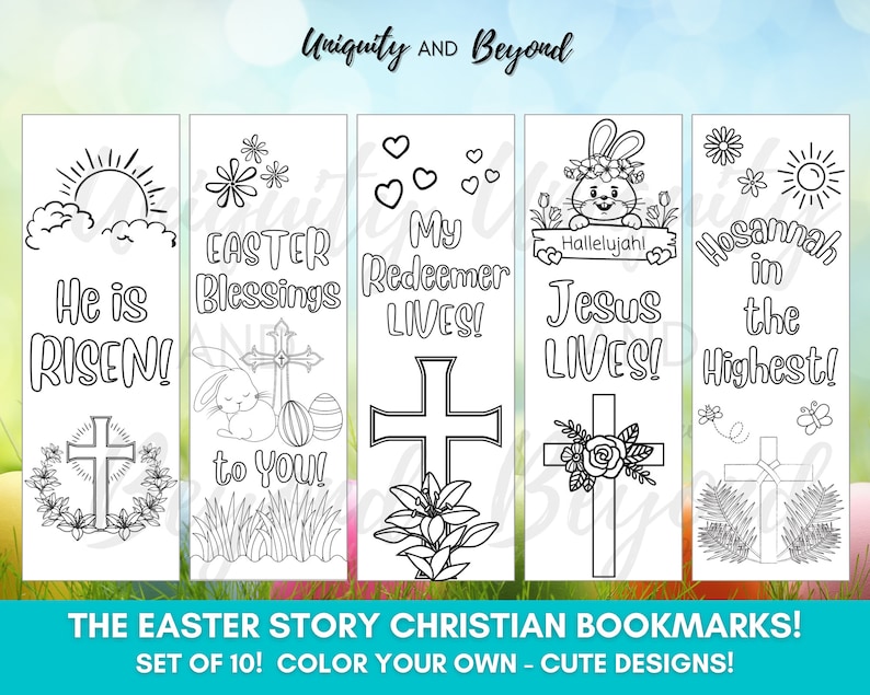 Easter Bookmarks, the Easter Story, He is Risen, Easter Gift for Kid ...