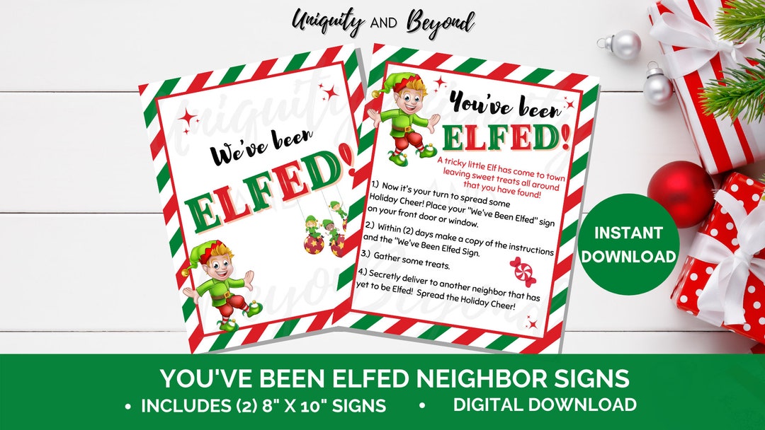 We've Been Elfed Sign, You've Been Elfed, Christmas Games, Christmas ...