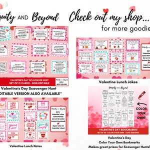 EDITABLE Valentine's Day Scavenger Hunt, Valentines Treasure Hunt ...