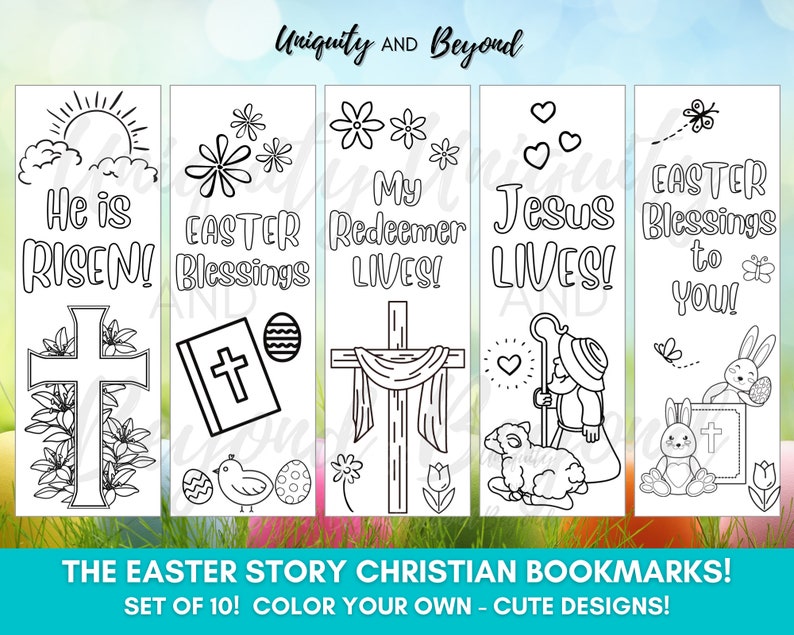 Easter Bookmarks the Easter Story He is Risen Easter Gift - Etsy