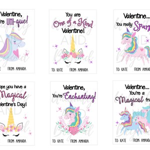 Unicorn Valentines, Unicorn, Classroom Valentine Cards, Kids Valentines ...