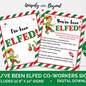 We've Been Elfed Sign, You've Been Elfed, Christmas Games for Co Worker ...