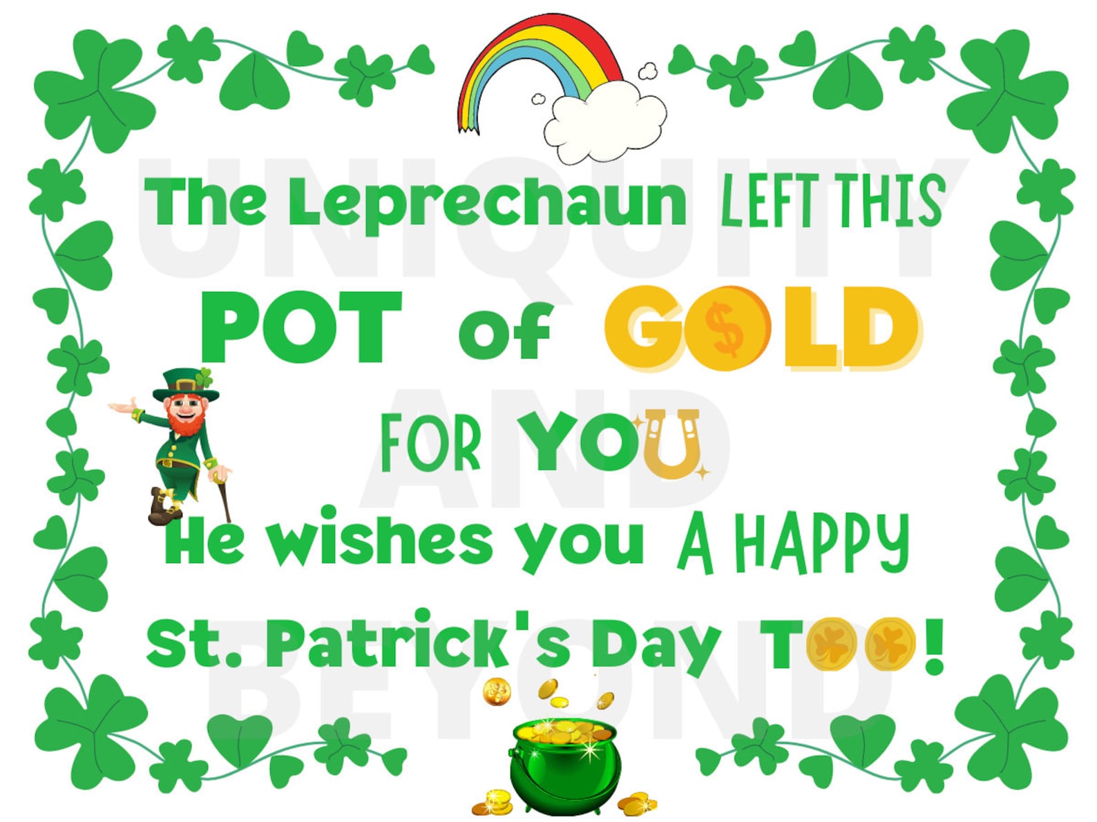 Pot of Gold Sign Pot of Gold Favor Sign This Pot of Gold is - Etsy