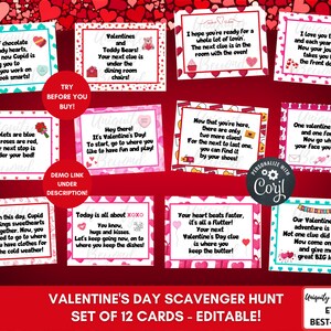 EDITABLE Valentine's Day Scavenger Hunt Valentines - Etsy