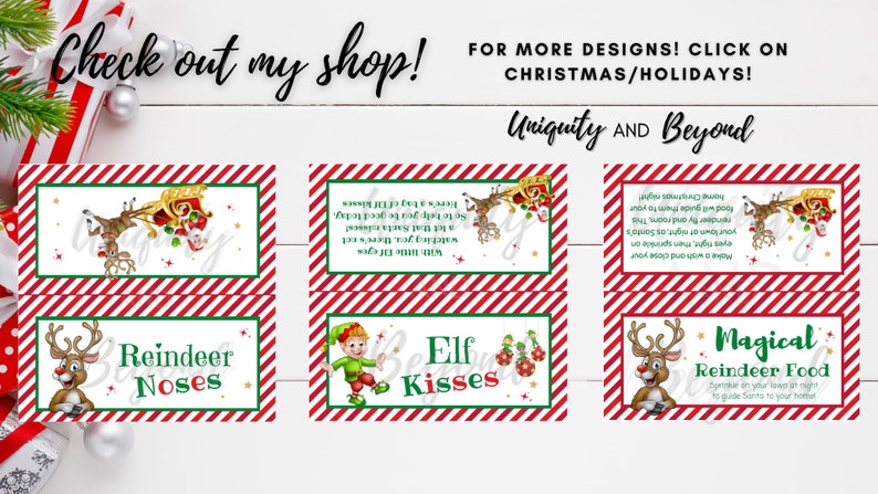 Printable Christmas Treat Bag Topper Holiday Bag Toppers | Etsy