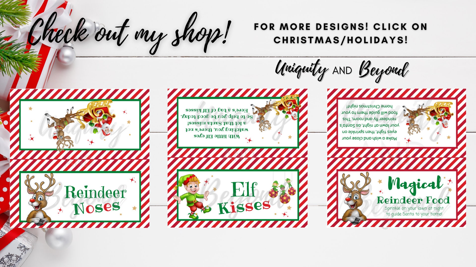 Printable Christmas Treat Bag Topper Holiday Bag Toppers | Etsy