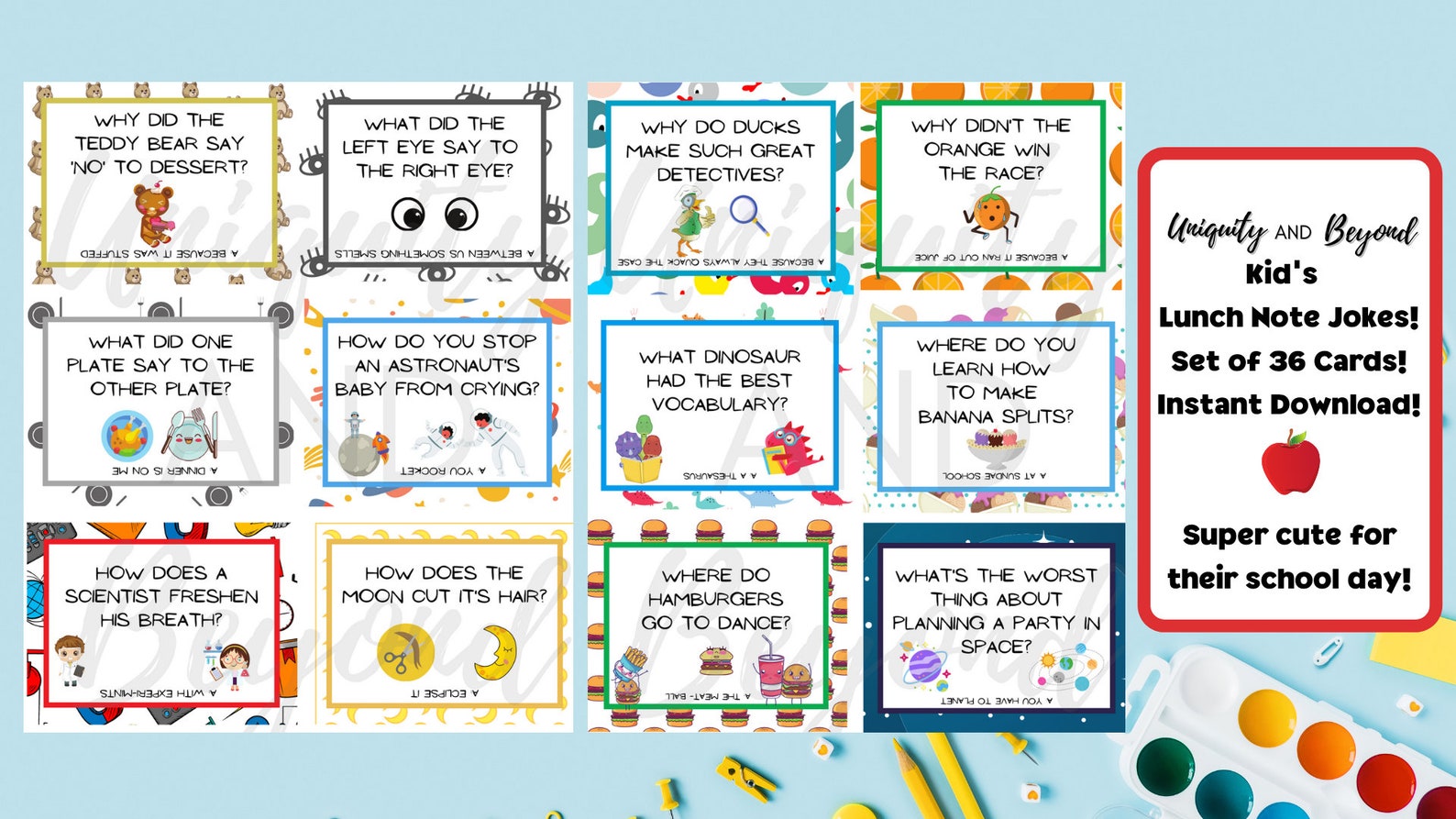 Kids Lunch Note Jokes Printable Lunch Note Jokes Lunch Joke | Etsy