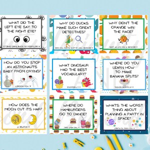 Kids Lunch Note Jokes, Printable Lunch Note Jokes, Lunch Joke Notes ...