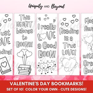 Valentine's Day Bookmarks, Valentine Bookmarks, Valentine's Day Gift ...