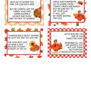 EDITABLE Thanksgiving Scavenger Hunt Clues, Turkey Scavenger Hunt ...