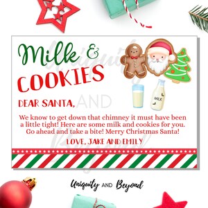 Milk and Cookies for Santa, Cookies for Santa, Santa Letter, Letter to ...