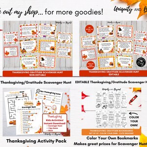 Thanksgiving Scavenger Hunt Clues, Turkey Scavenger Hunt, Thanksgiving ...