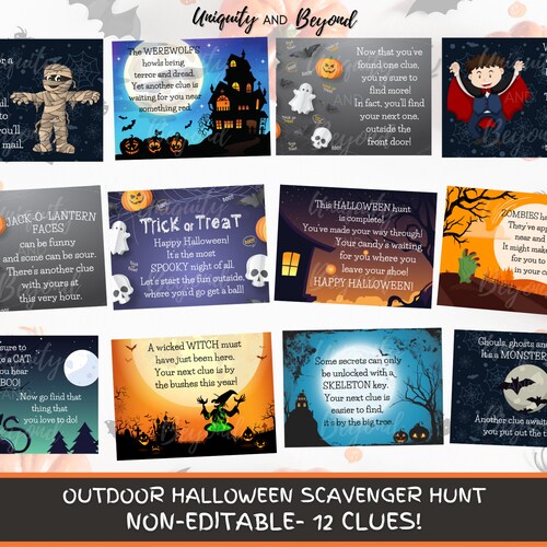 Outdoor Halloween Scavenger Hunt Riddles - Etsy
