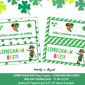 Leprechaun Bait Bag Topper, Leprechaun Favors, St Patrick's Day Bag ...