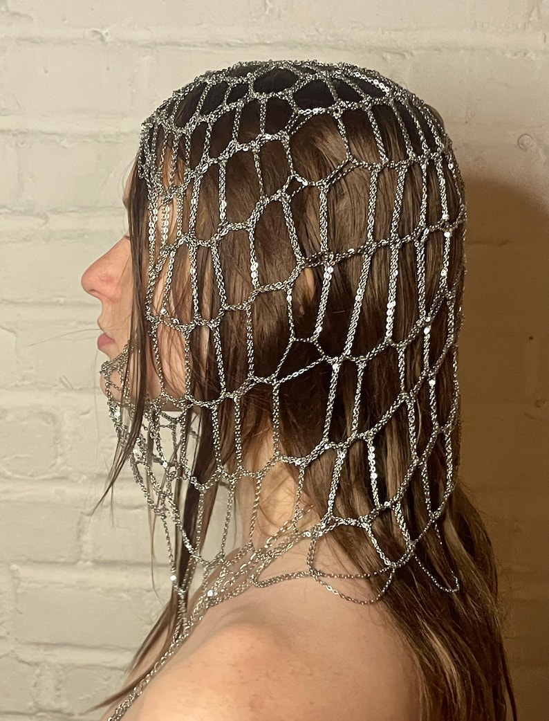Crochet Chainmail Balaclava – Avant‑garde Festival Hood | Statement ...
