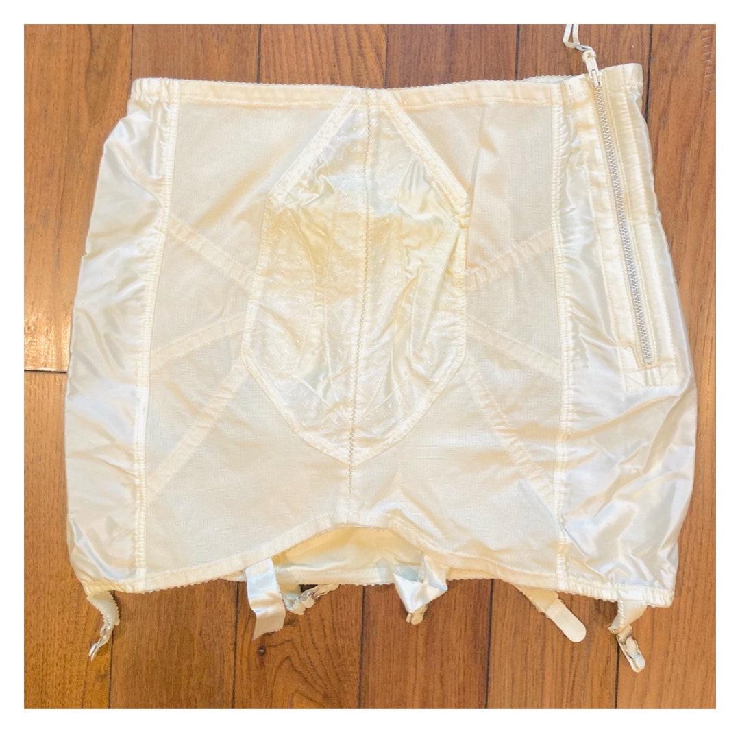 Vintage 1960s Open Bottom Girdle W Garters, Stays, Zipper High Waist ...