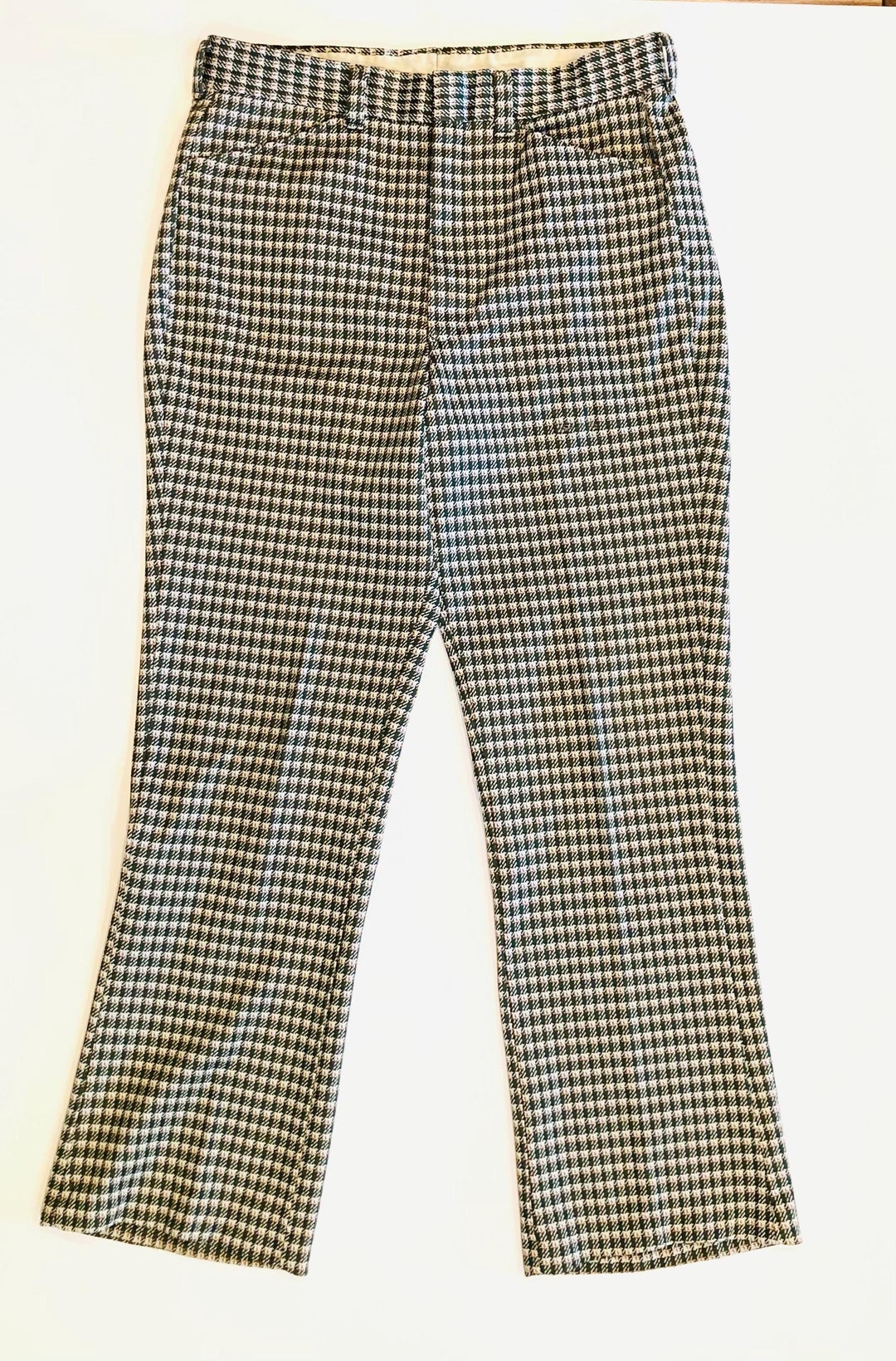 Vintage 1970s Double Knit Pants Loud Plaid Pants Disco Pants Bells W 34 ...