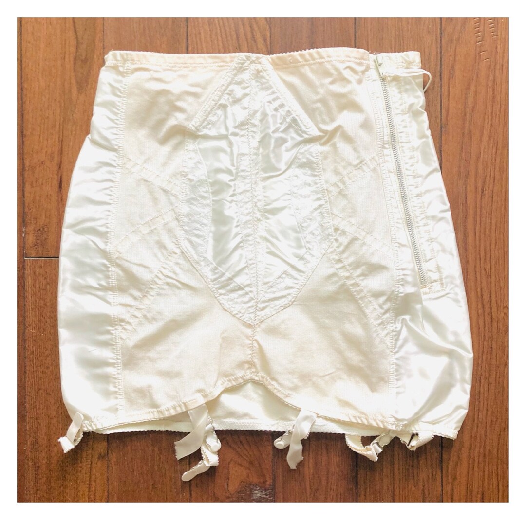 Vintage 1960s Open Bottom Girdle W Garters, Stays, Zipper High Waist ...