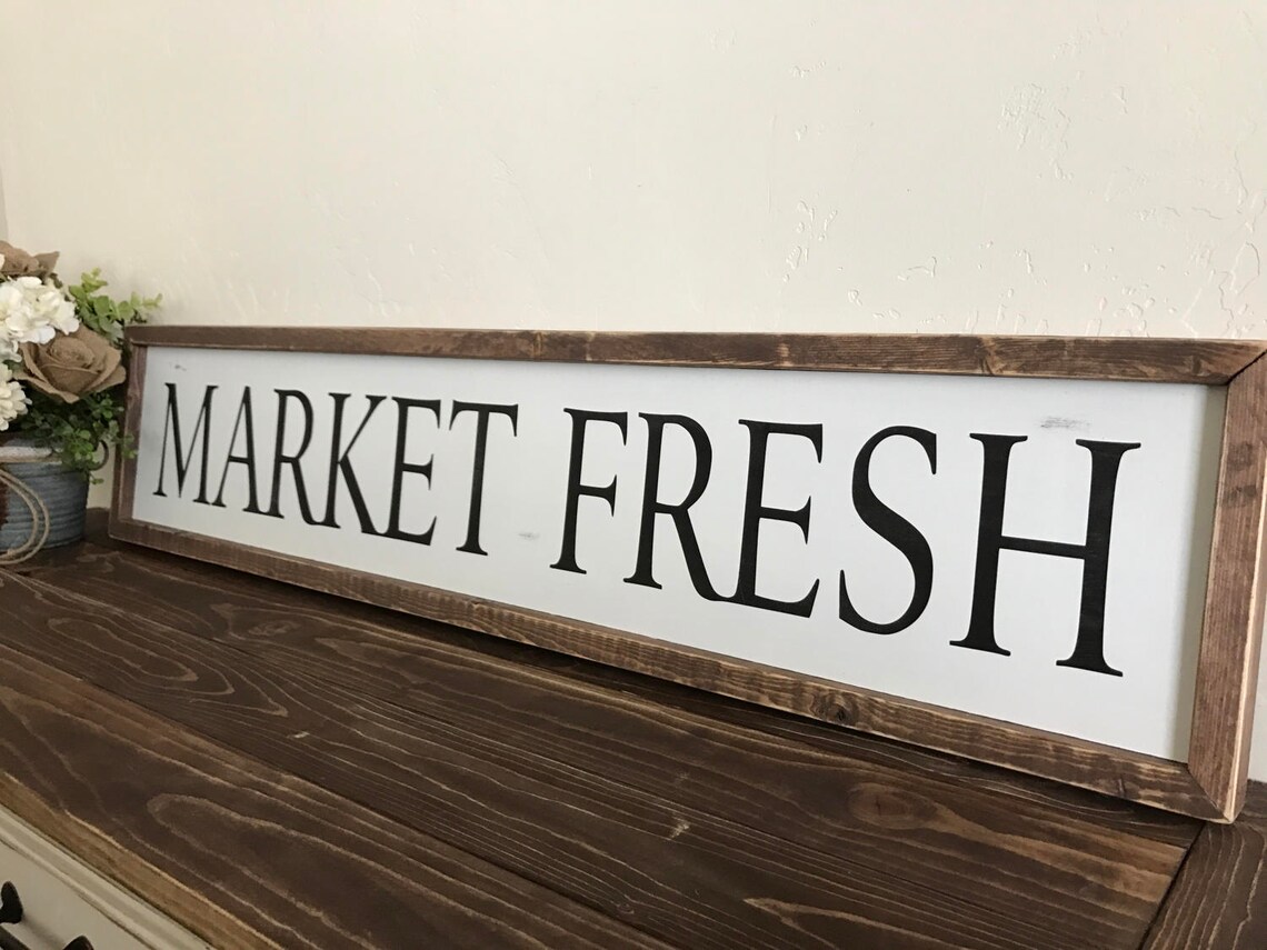 Market Fresh Sign | Farmhouse Kitchen | Shabby Chic | Fixer Upper Style ...