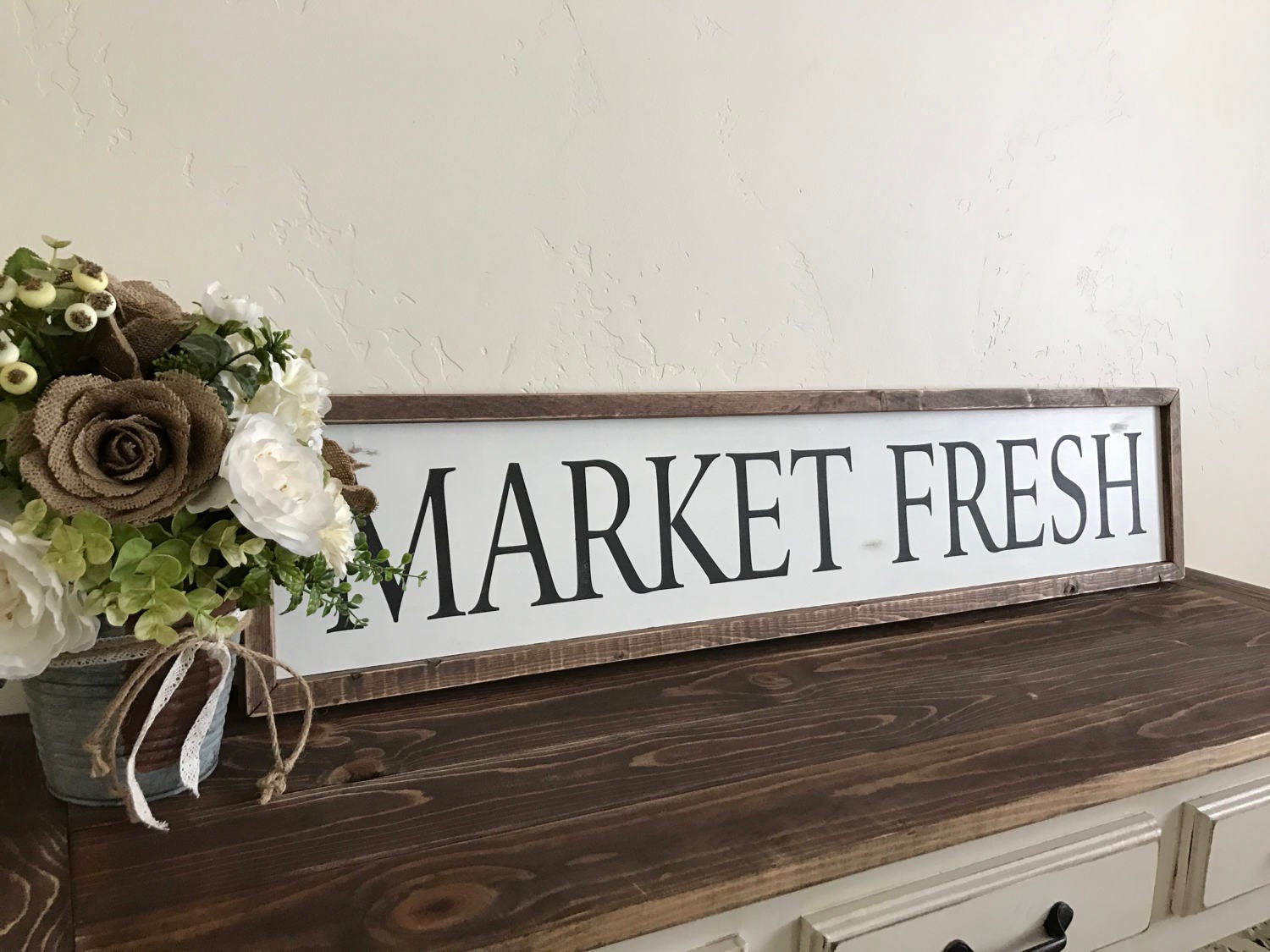 Market Fresh Sign | Farmhouse Kitchen | Shabby Chic | Fixer Upper Style ...