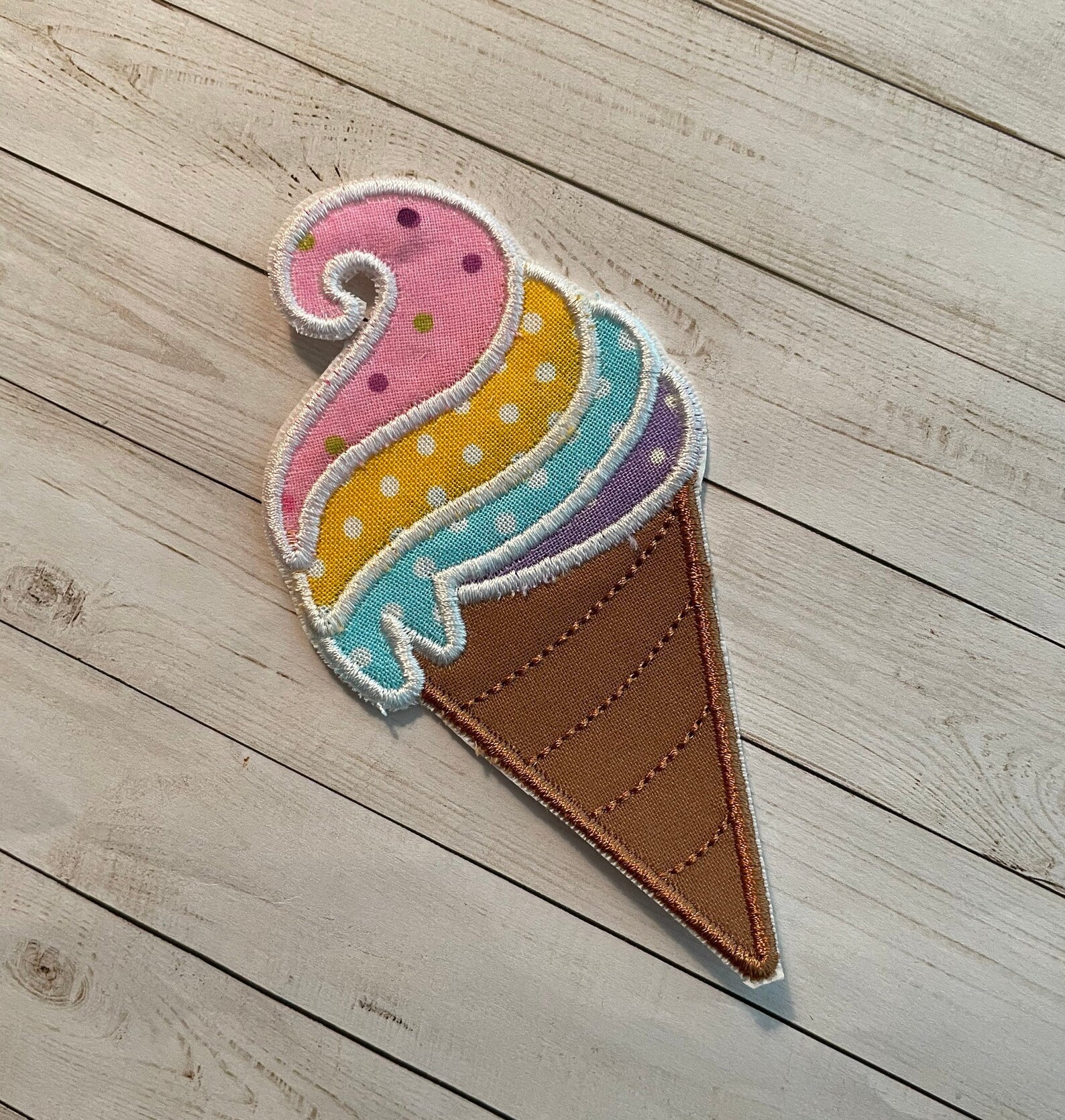 Embroidered Ice Cream Cone Patch: Iron on Applique (2 3/8" X 3 7/8") - Etsy